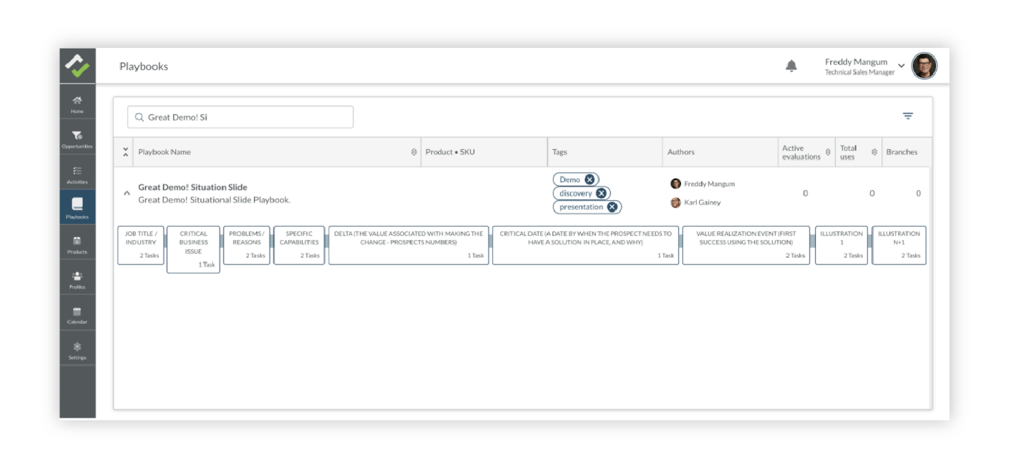 Sales Engineering Using Great Demo! Situation Slide Playbook